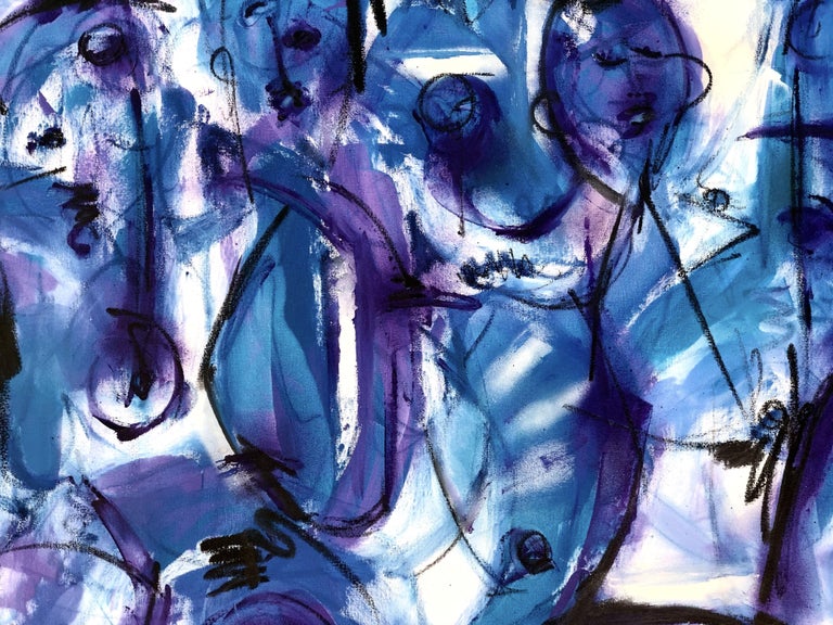 Laurent Proneur - My blue people, Painting, Oil on Canvas For Sale at ...