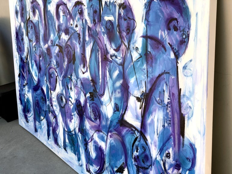 Laurent Proneur - My blue people, Painting, Oil on Canvas For Sale at ...