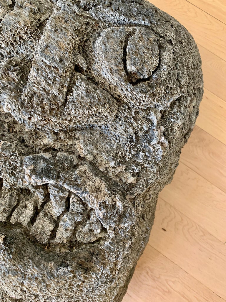 Lava Rock Face Sculpture at 1stDibs | lava rock sculpture