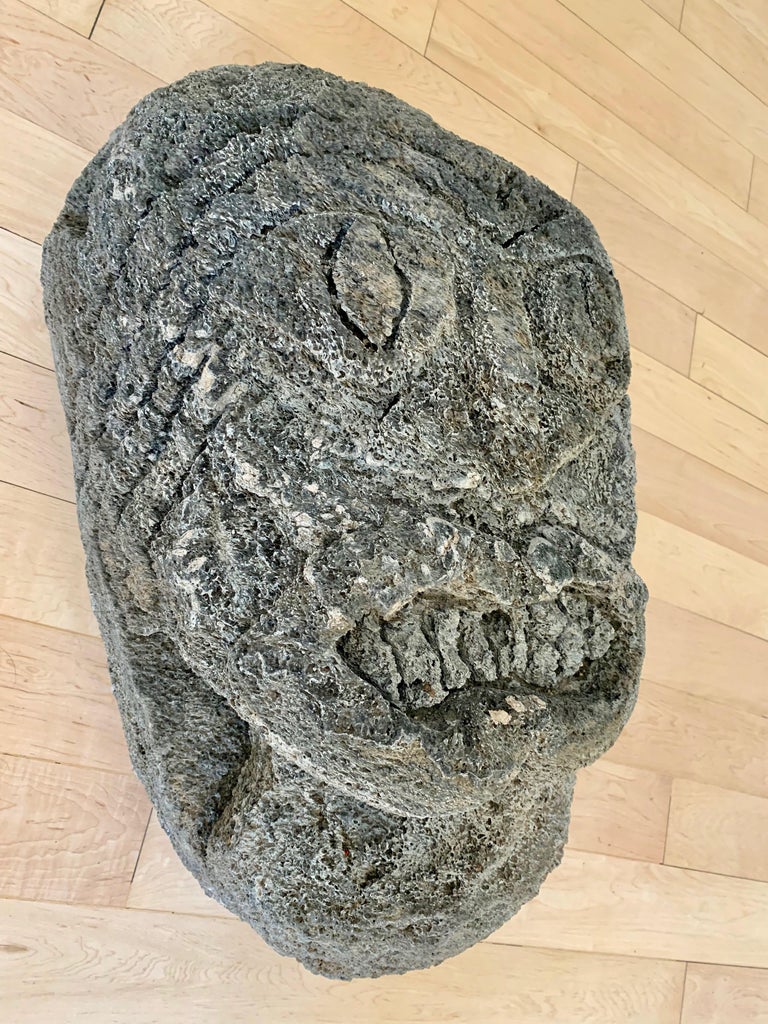 Lava Rock Face Sculpture at 1stDibs | lava rock sculpture
