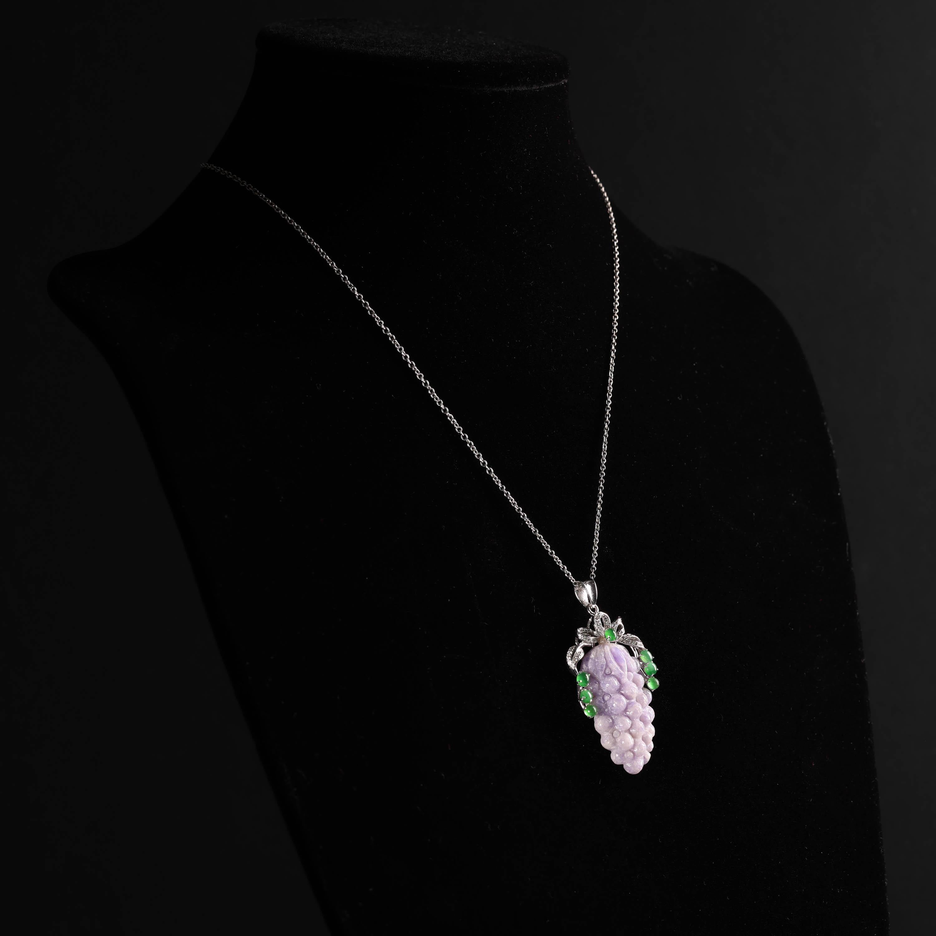 Lavender Jade Pendant Certified Untreated For Sale at 1stDibs