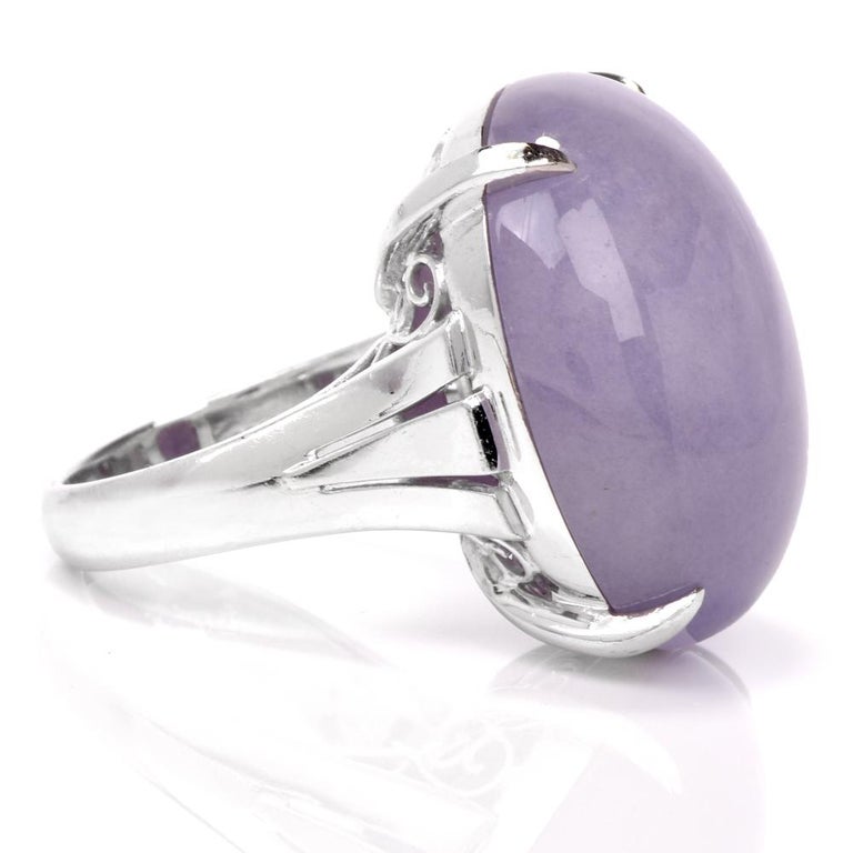 Lavender Jade Platinum Cocktail Dome Ring at 1stDibs