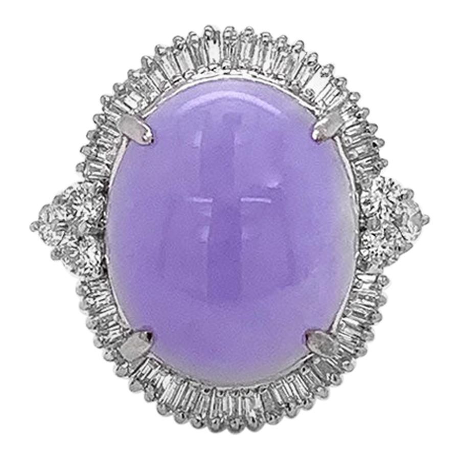 Lavender Jadeite Jade Diamond Platinum Ring at 1stDibs | jadeite lavender