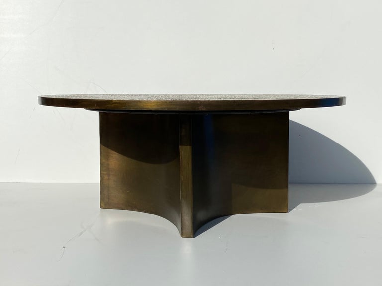 LaVerne "Eternal Forest" Etched Bronze Coffee Table at 1stDibs