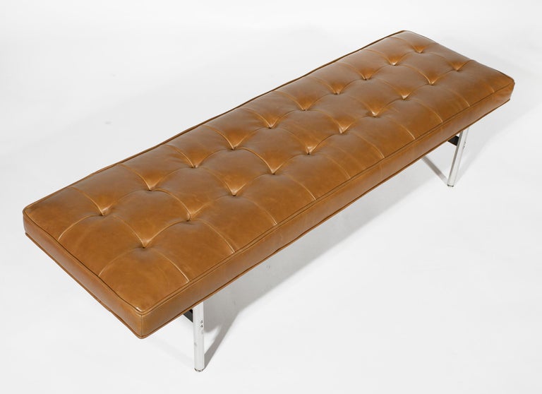 Laverne International Bench in Box-Tufted Camel Leather NYC Series ...
