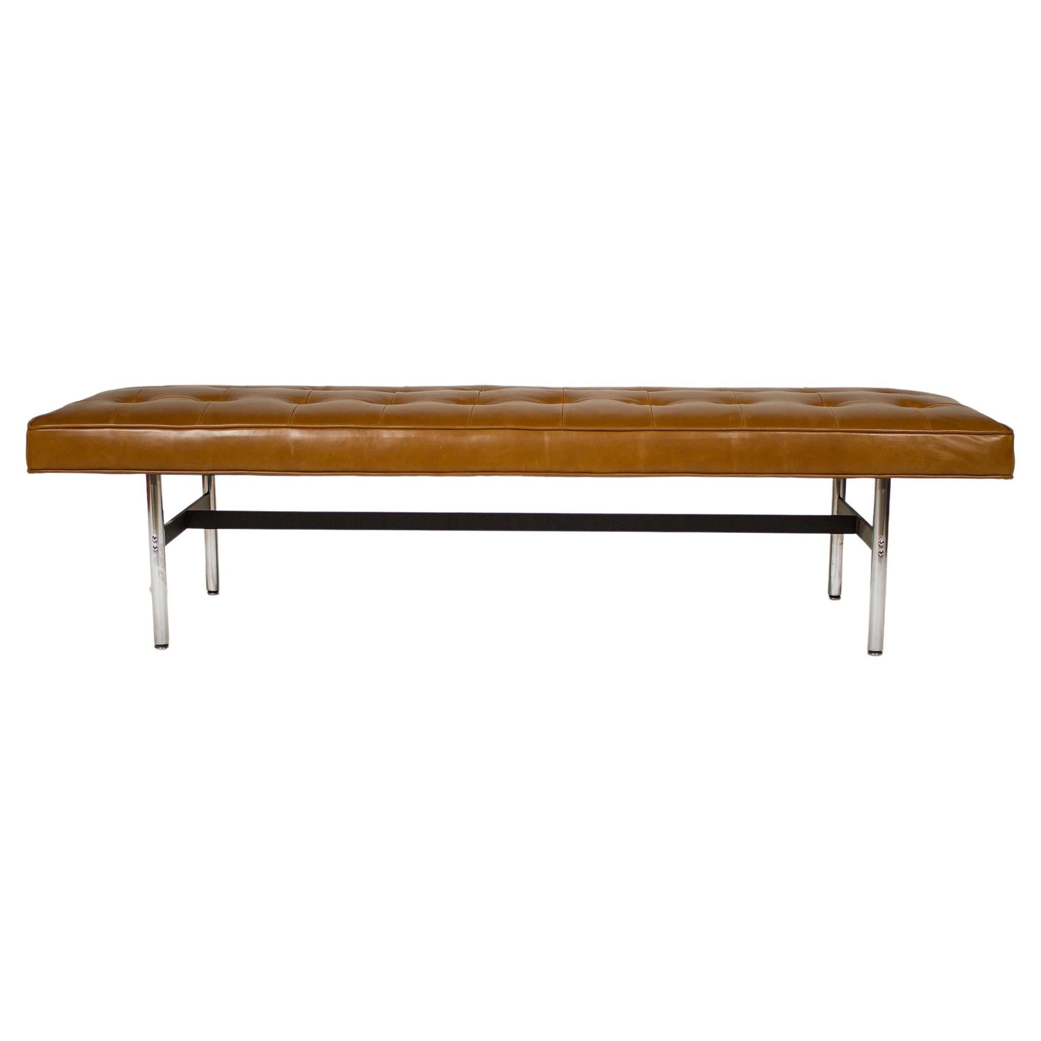 Laverne International Bench in Box-Tufted Camel Leather NYC Series ...