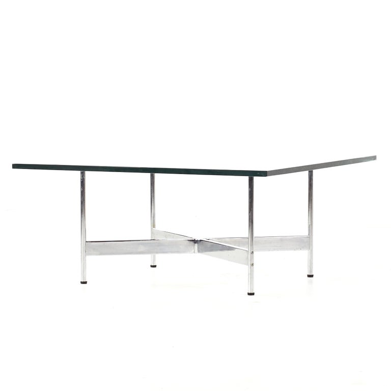 Laverne International Mid Century Chrome and Glass Coffee Table For ...