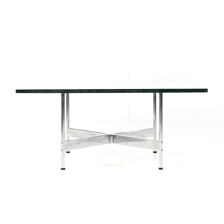 Laverne International Mid Century Chrome and Glass Coffee Table For ...