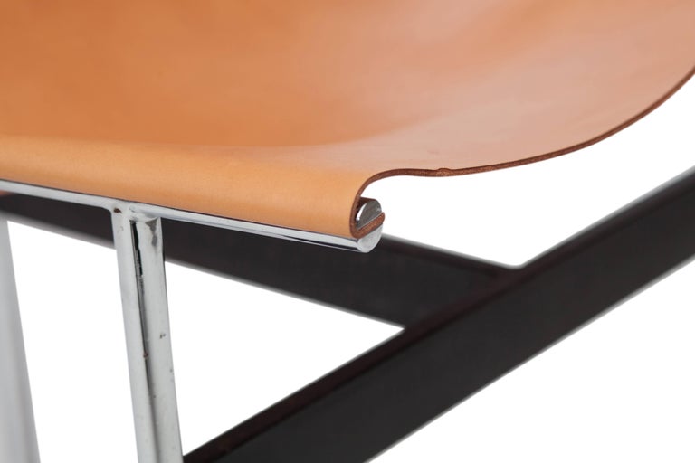 Laverne International T Chairs in Natural Cognac Leather by Ross Littel ...