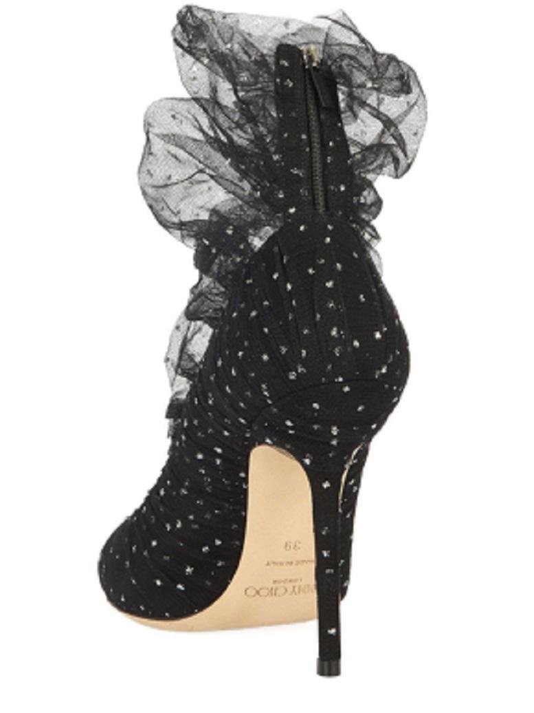 Lavish 100 Glittered Tulle And Suede Pumps For Sale at 1stDibs