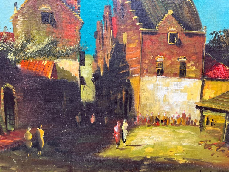 Lawrence - Dutch Vintage Original Oil painting on canvas, old Village ...