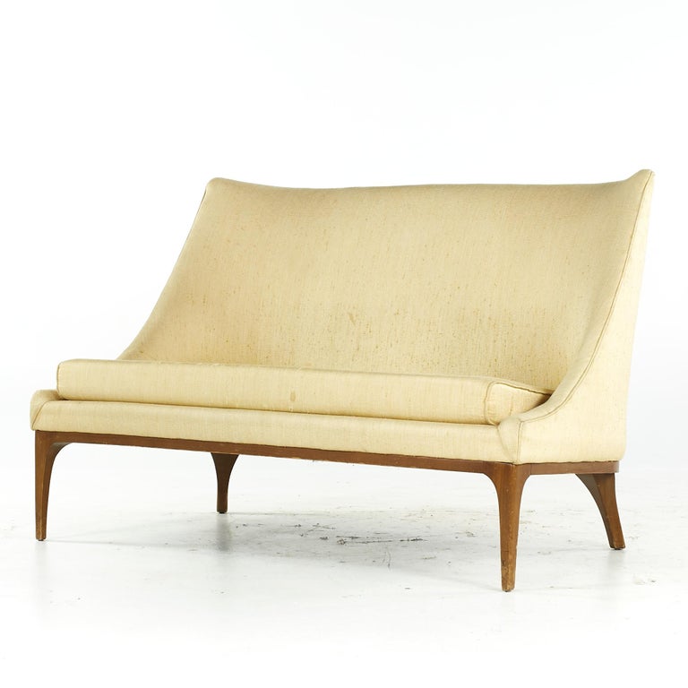 Lawrence Peabody for Richardson Nemschoff Midcentury Walnut Settee For ...