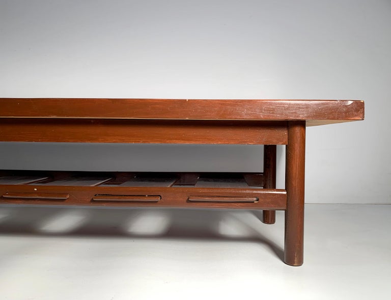Lawrence Peabody Long Walnut Bench / Coffee Table For Richardson ...
