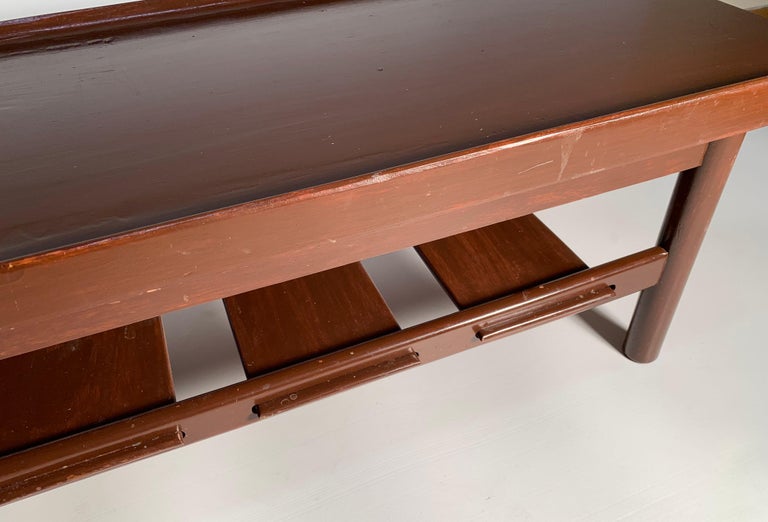 Lawrence Peabody Long Walnut Bench / Coffee Table For Richardson ...