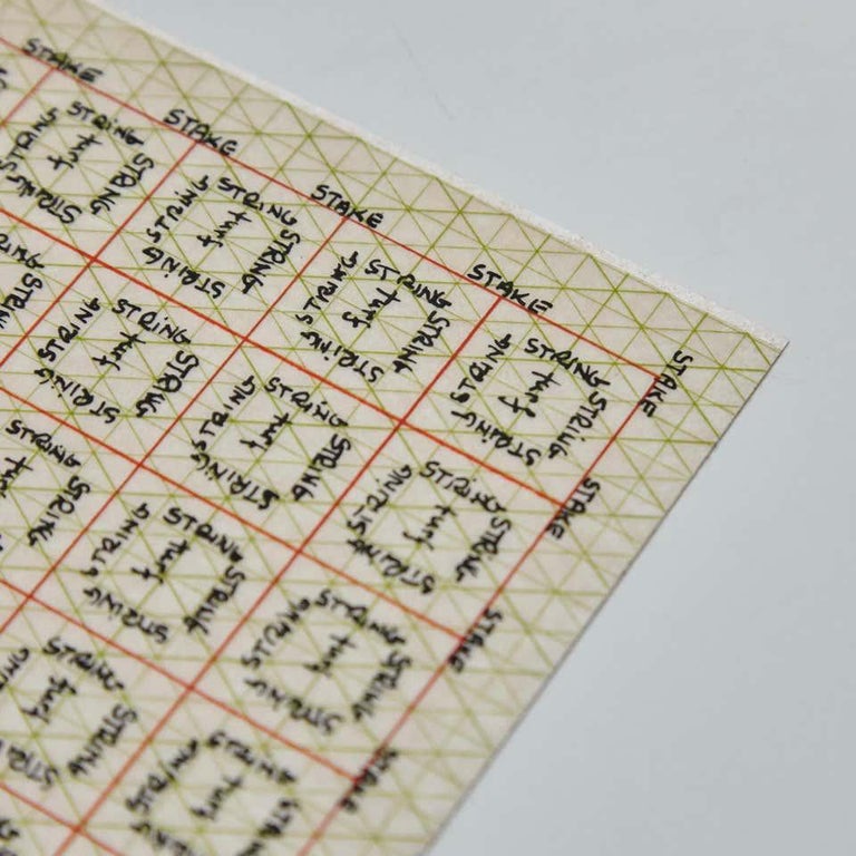 Lawrence Weiner Hand Signed Artwork 'Turf, Stake and String', 1968 For ...