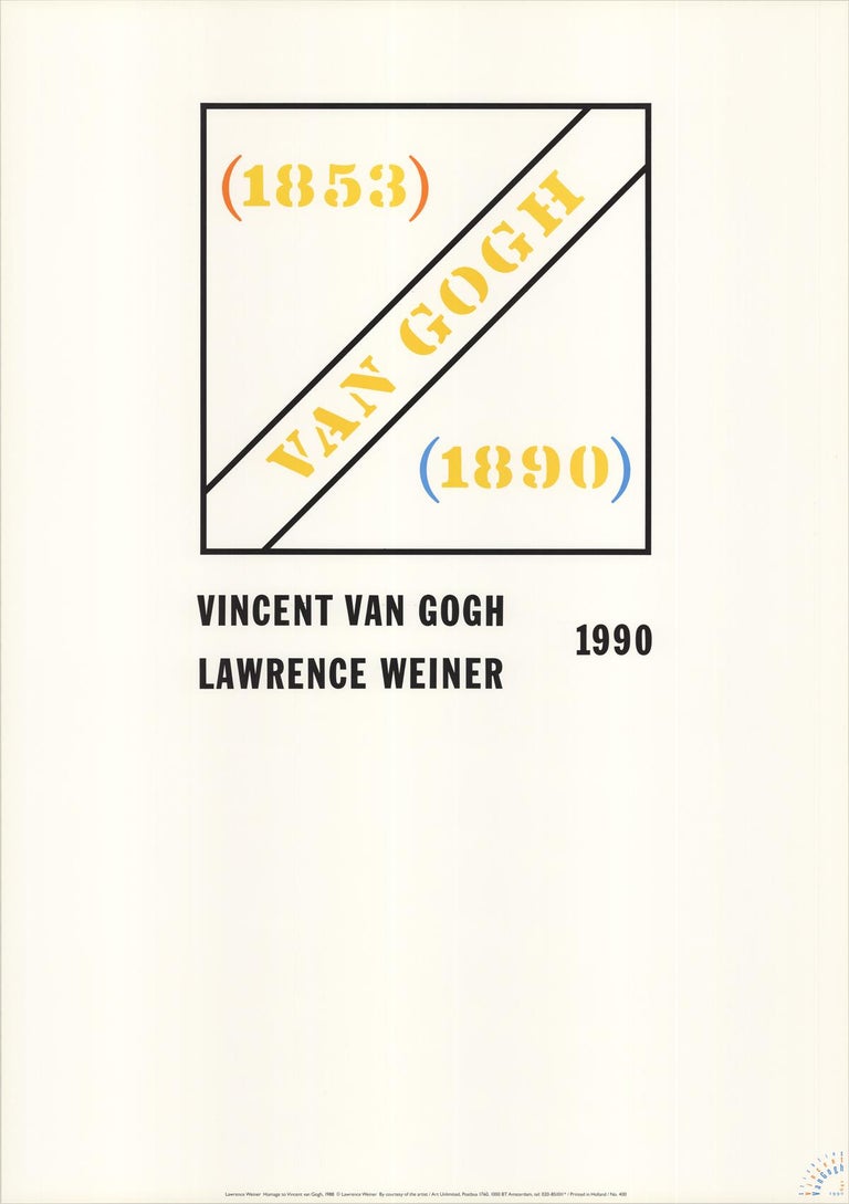 Lawrence Weiner - Homage to Vincent Van Gogh For Sale at 1stDibs