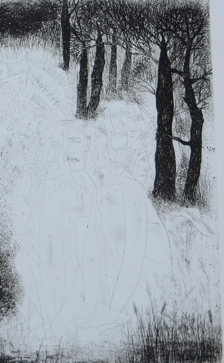 Laxma Goud - Forest, Etching on Paper, Black, White by Modern Indian ...