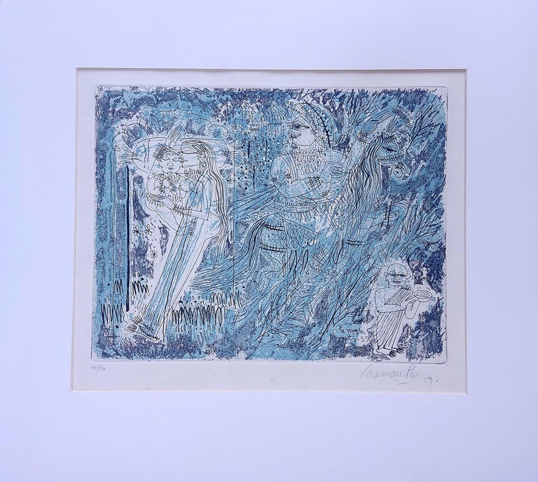 Laxman Pai - Modern Etching Indian Artist Paris Goa Mythology Chagall ...