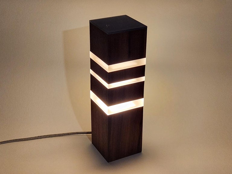 Layered Wood and Resin Table Mood Lamp For Sale at 1stDibs