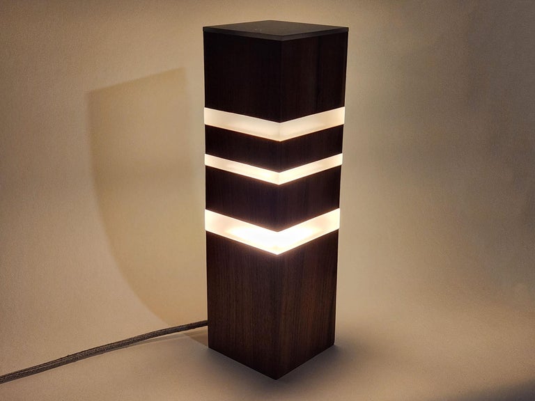 Layered Wood and Resin Table Mood Lamp For Sale at 1stDibs