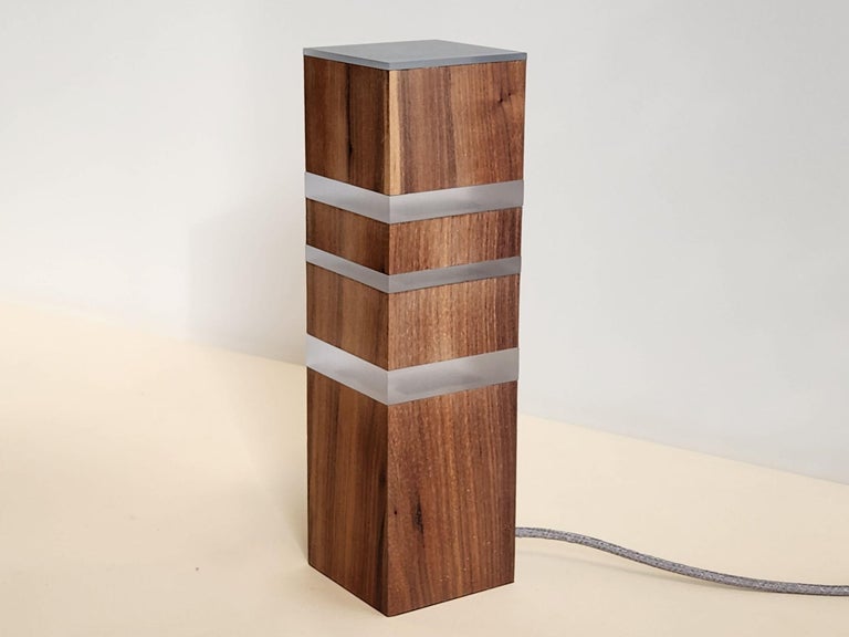 Layered Wood and Resin Table Mood Lamp For Sale at 1stDibs