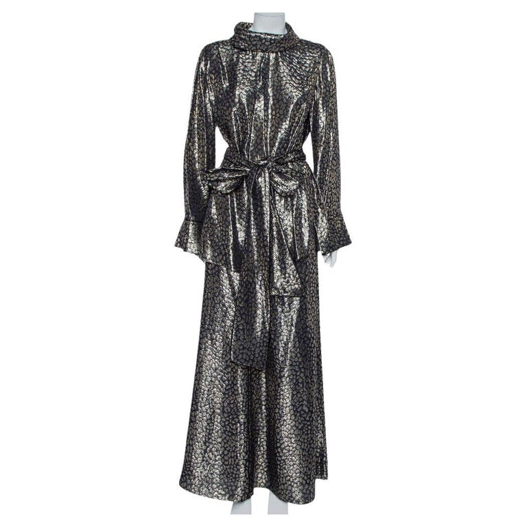 Layeur Metallic Fil Coupe Belted Tunic Top and Maxi Skirt L For Sale at ...