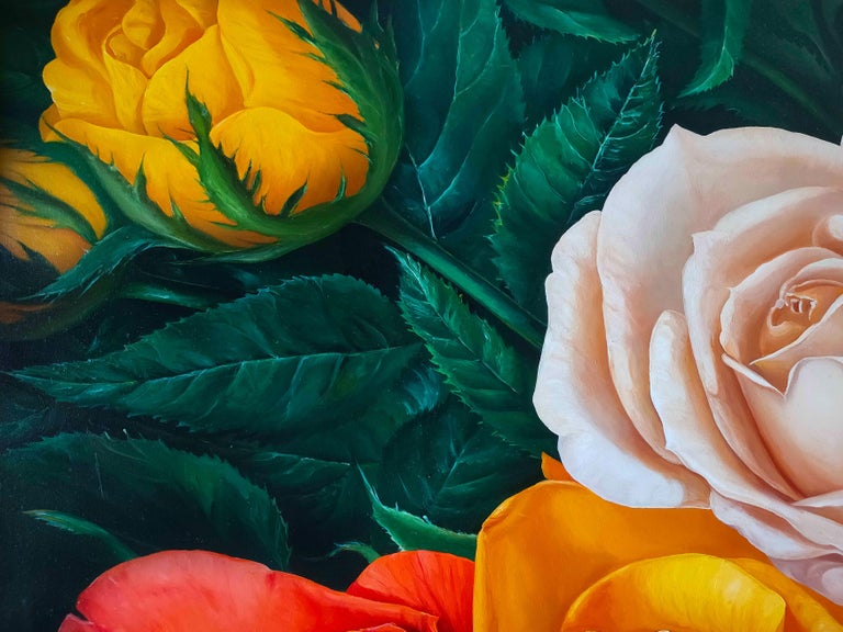 Layong Jingga Probo - Roses on The Leaves For Sale at 1stDibs