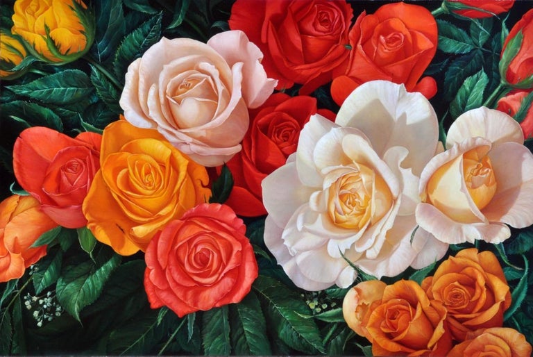 Layong Jingga Probo - Roses on The Leaves For Sale at 1stDibs