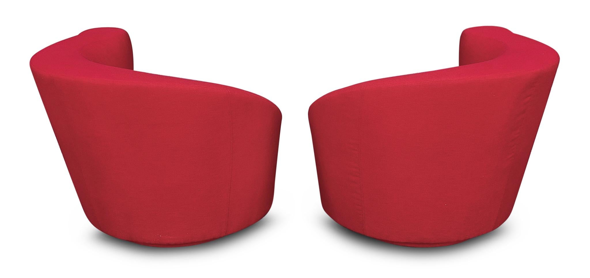 Lazar Pair Scroll Corkscrew Swivel Lounge Chairs and Ottoman Castors ...