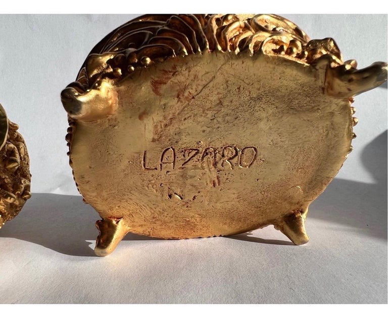 Lazaro Diaz Gilt Pewter and Nautilus Shell Mounted Dresser / Trinket ...