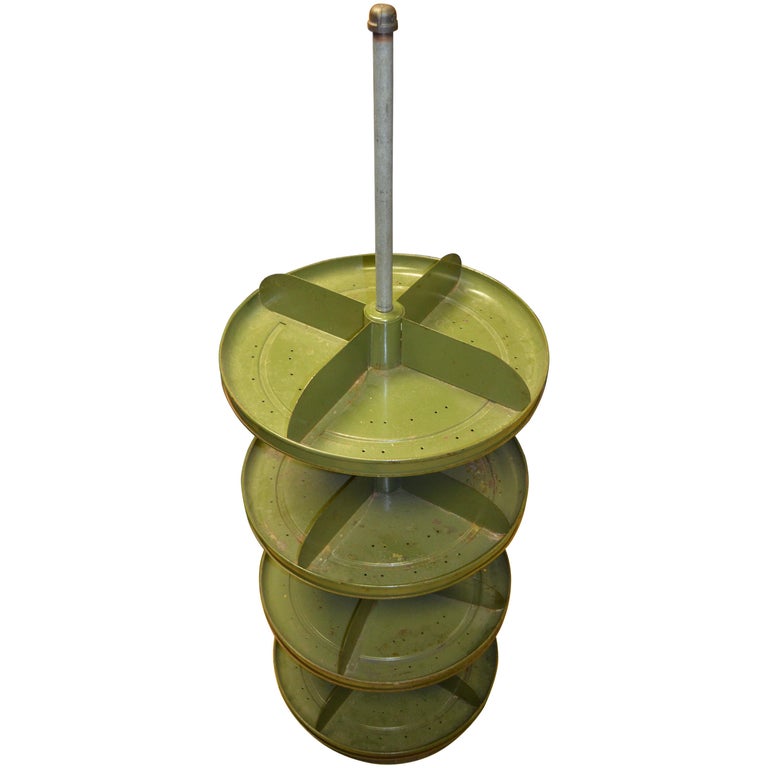 Lazy Susan Freestanding with Four Sectioned Spinning Shelves at 1stDibs