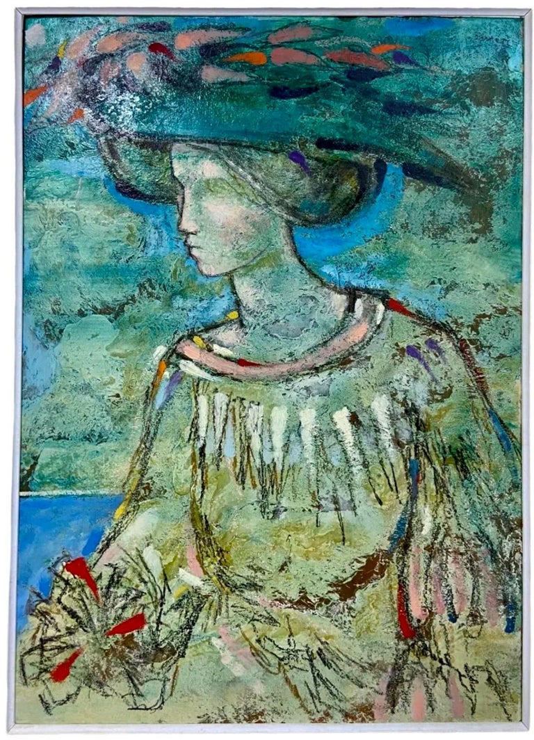 Lazzaro Donati - Italian Modernist Surrealist Woman Color Oil Painting ...