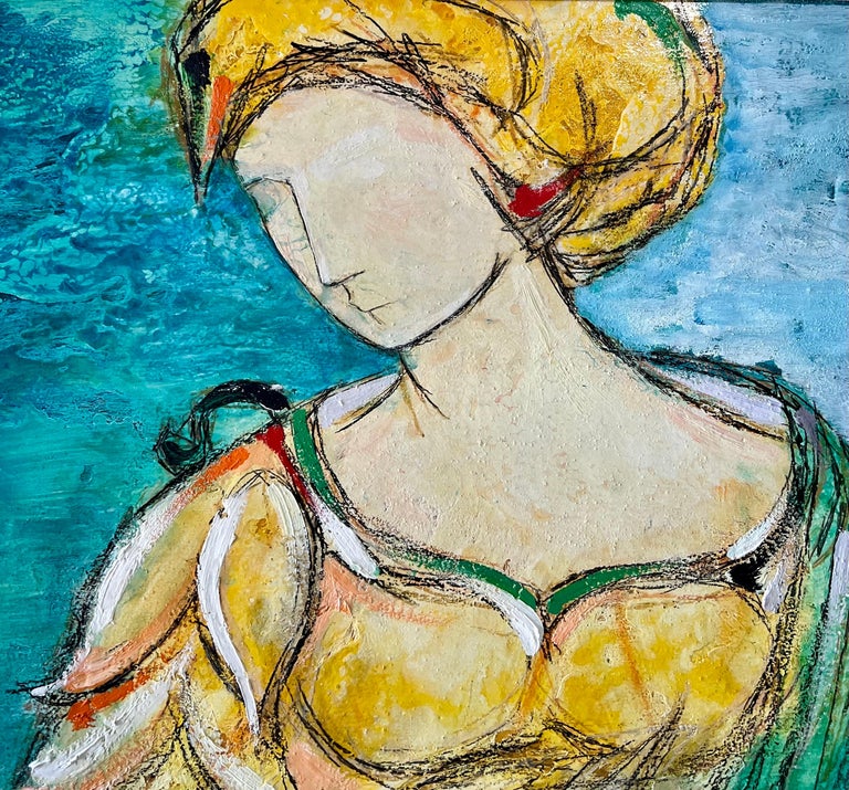 Lazzaro Donati - Italian Modernist Surrealist Woman Colorful Oil ...
