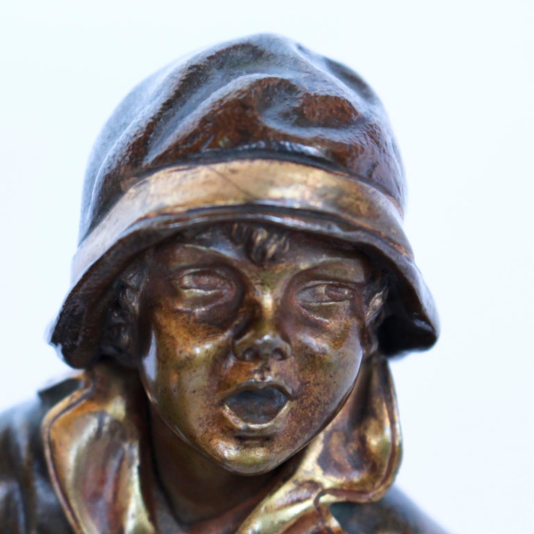 Demétre Chiparus "Lazzarone" Bronze Sculpture of a Young Boy Signed ...