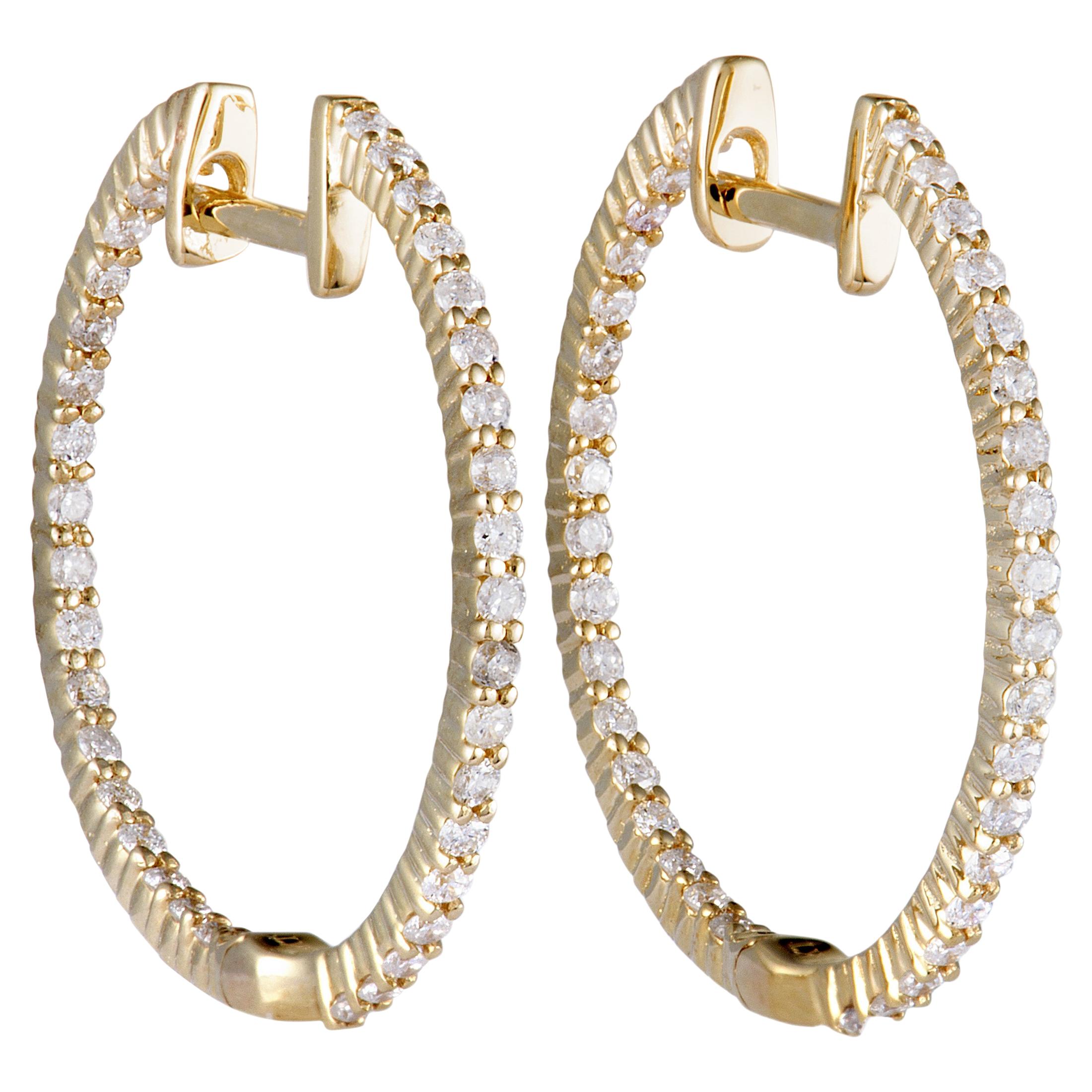 LB Exclusive 14 Karat Gold .55 Carat VS1 G Color Diamond Pave Inside ...