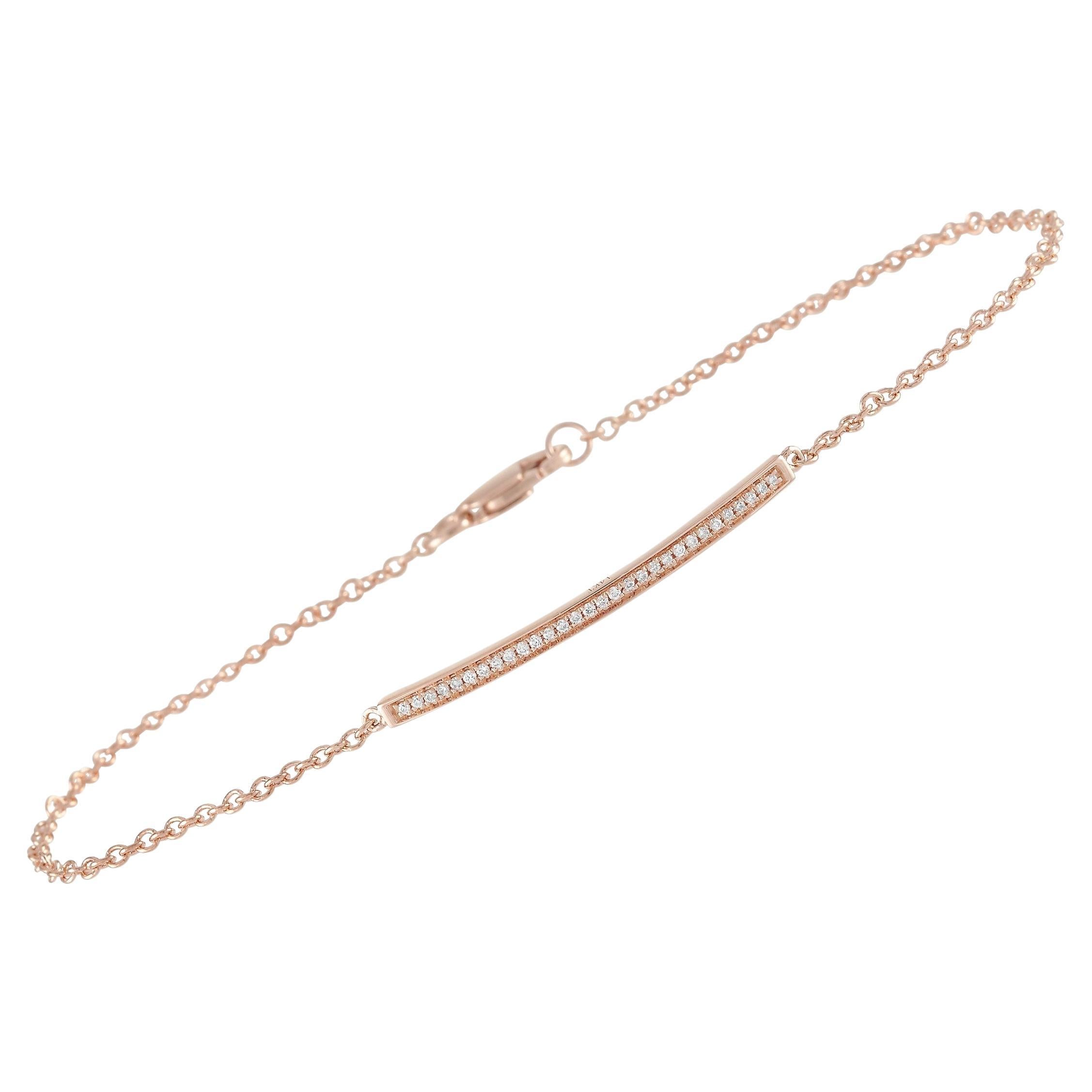 LB Exclusive 14K Rose Gold 0.37 Ct Diamond Bracelet For Sale at 1stDibs