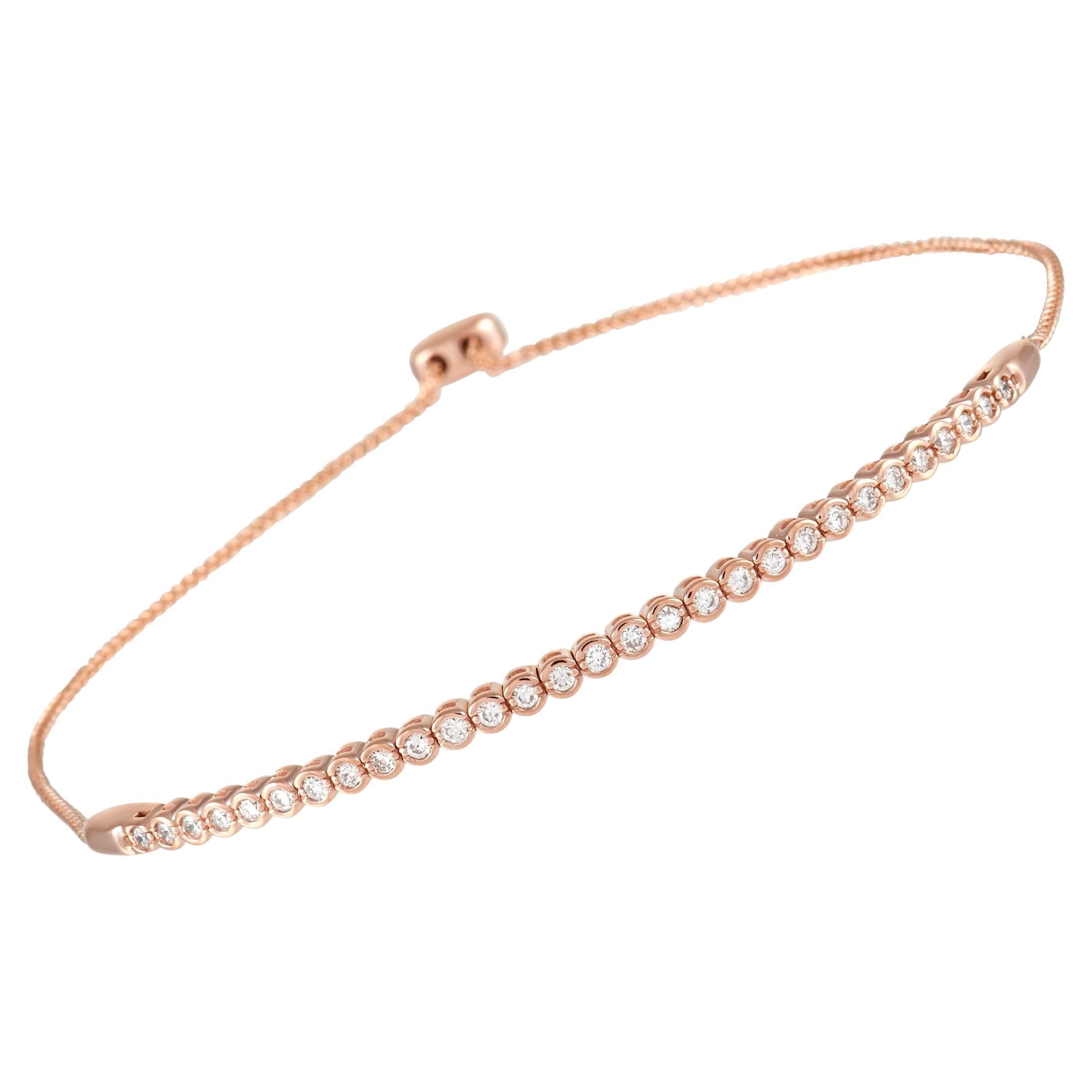 LB Exclusive 14K Rose Gold 0.37 Ct Diamond Bracelet For Sale at 1stDibs