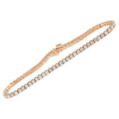 4.50 Carat Natural Diamonds Tennis Bracelet 14 Karat F/G For Sale at 1stDibs