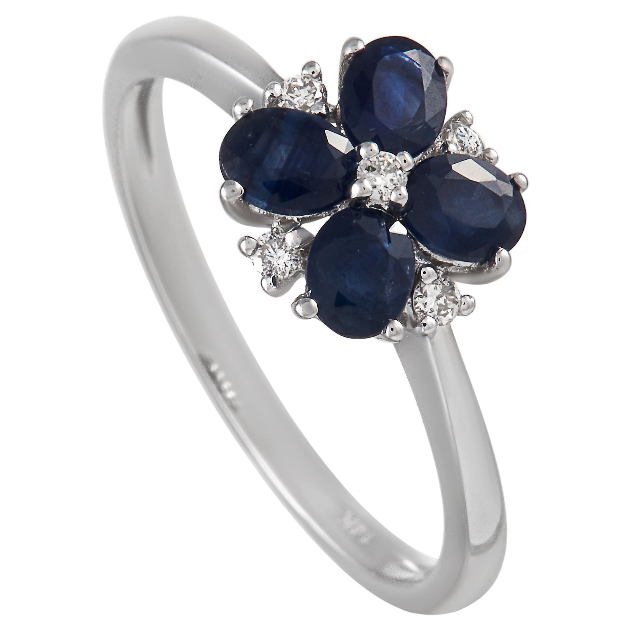 4.85 Carat Australian Blue Sapphires, 0.08 White Diamonds Gold and ...