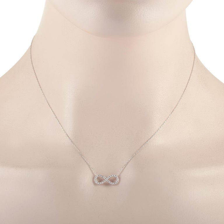 Lb Exclusive 14k White Gold 0.30 Carat Diamond Infinity Symbol Necklace ...
