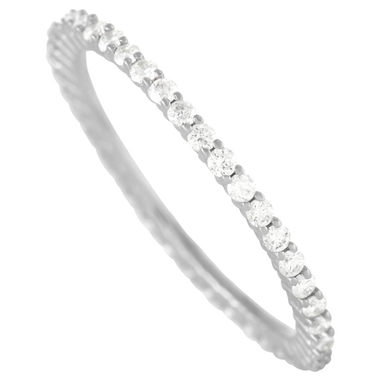 LB Exclusive 14K White Gold 0.46 Ct Diamond Skinny Eternity Ring For ...