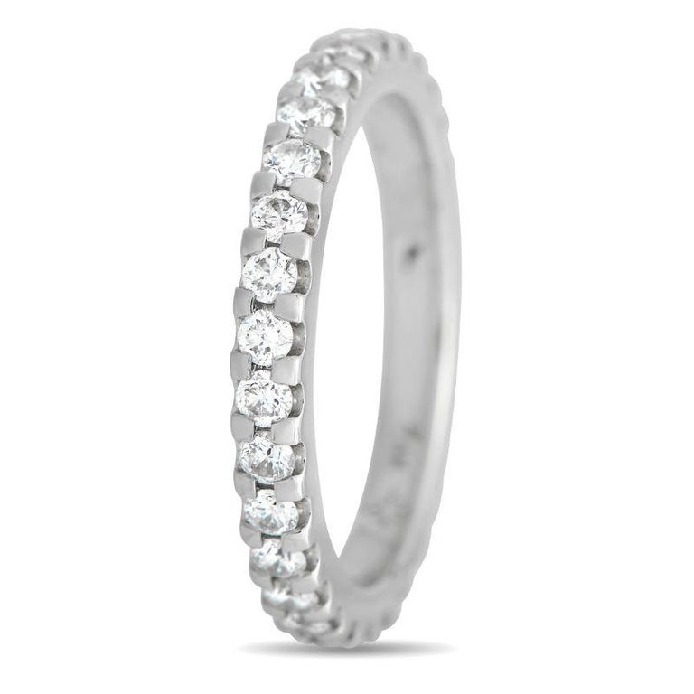 LB Exclusive 14k White Gold 1.0 Carat Diamond Eternity Band Ring For ...