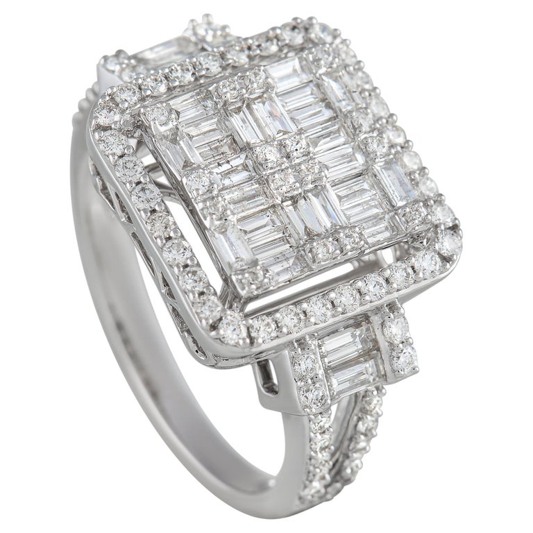 LB Exclusive 14K White Gold 1.30 ct Diamond Ring For Sale at 1stDibs