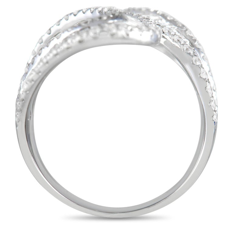 LB Exclusive 14K White Gold 3.00 ct Diamond Swirl Ring For Sale at 1stDibs