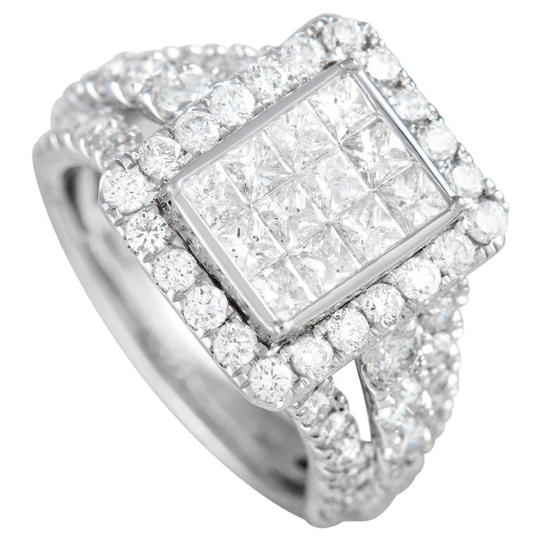 LB Exclusive 14K White Gold 3.05 ct Diamond Ring For Sale at 1stDibs