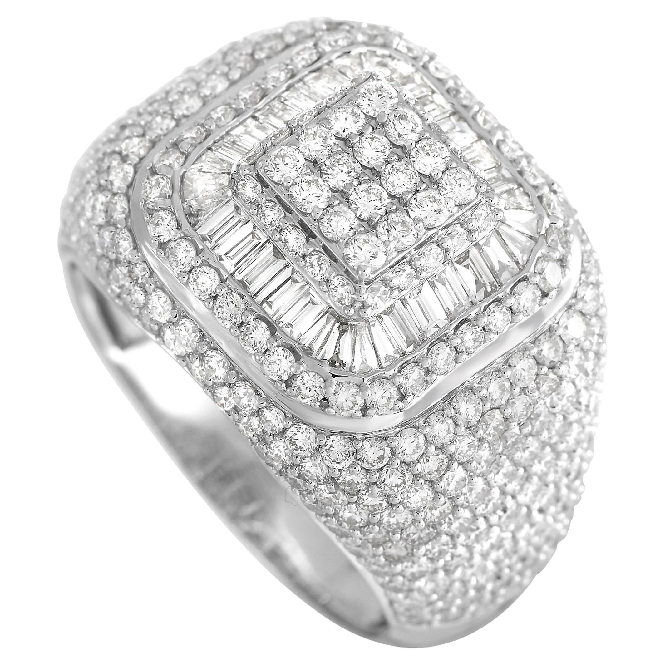 LB Exclusive 14K White Gold 4.50 Ct Diamond Ring For Sale at 1stDibs