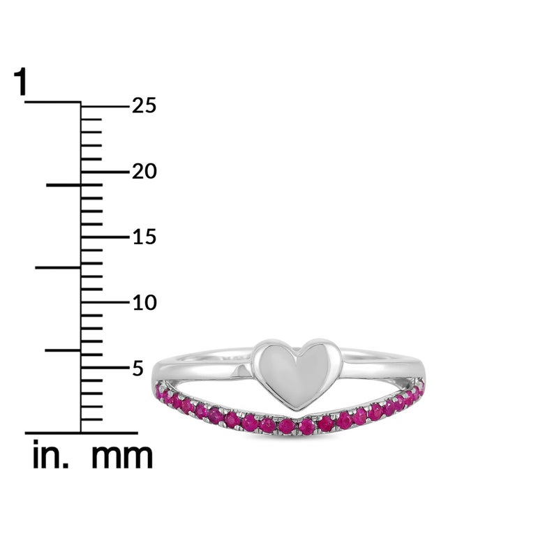 LB Exclusive 14K White Gold Ruby Heart Ring For Sale at 1stDibs