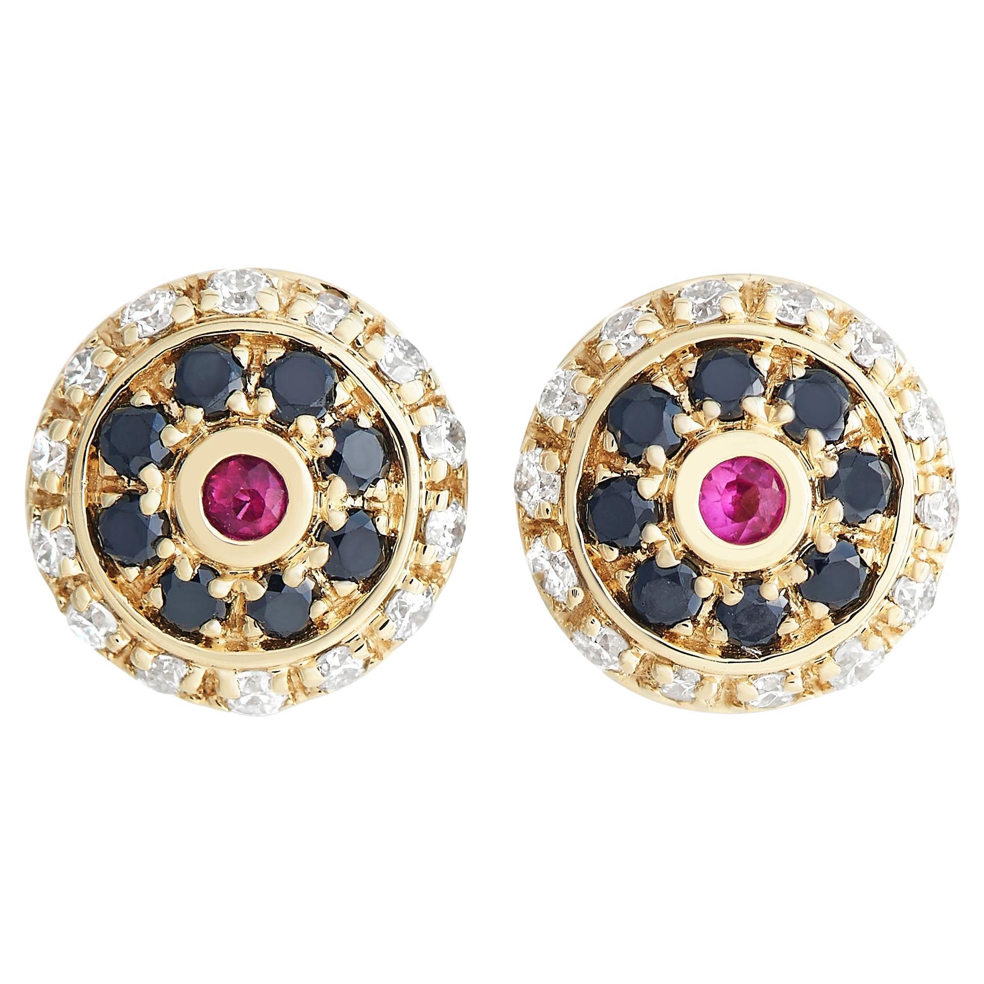 Bulgari Flora Diamond and Multi-Color Sapphire Yellow Gold Flower ...