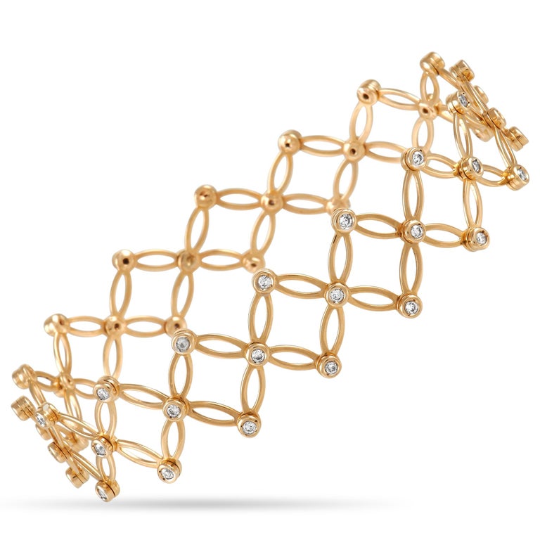 LB Exclusive 14K Yellow Gold 1.10 Ct Diamond Expandable Ring/Bracelet ...