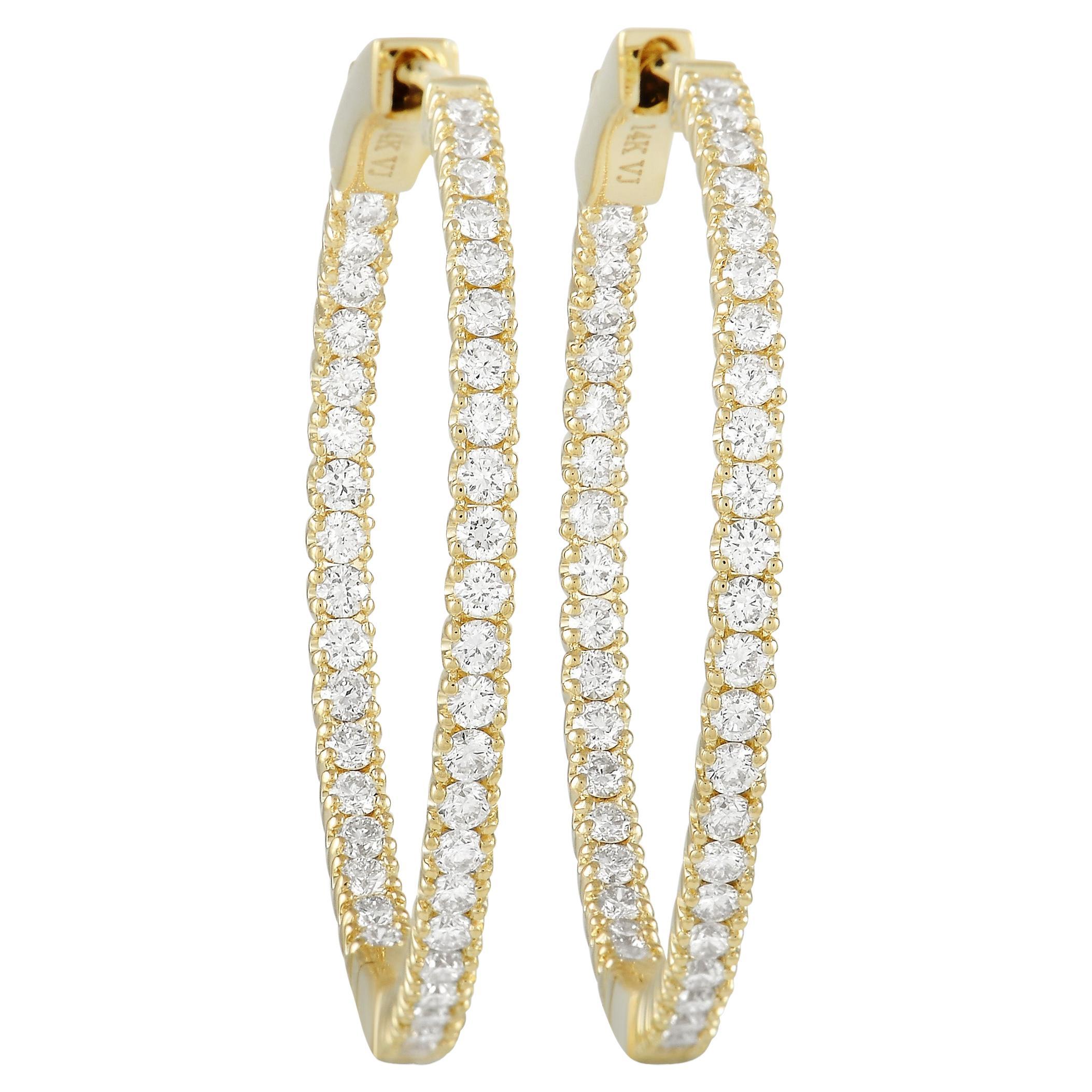 Cartier Classic Diamond Gold Hoop Earrings at 1stDibs